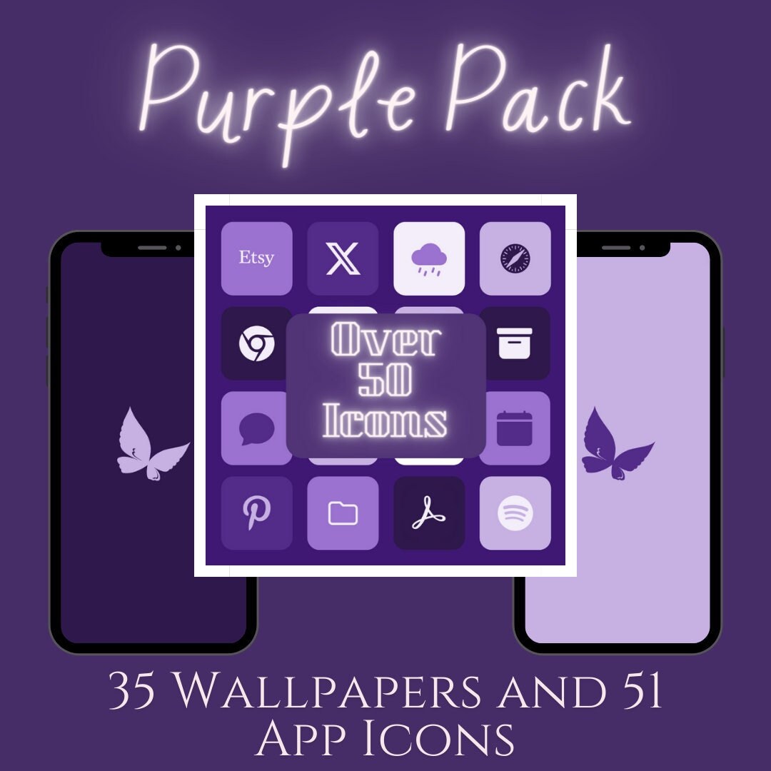 Purple iPhone Wallpapers & App Icons Pack | Aesthetic Digital ...