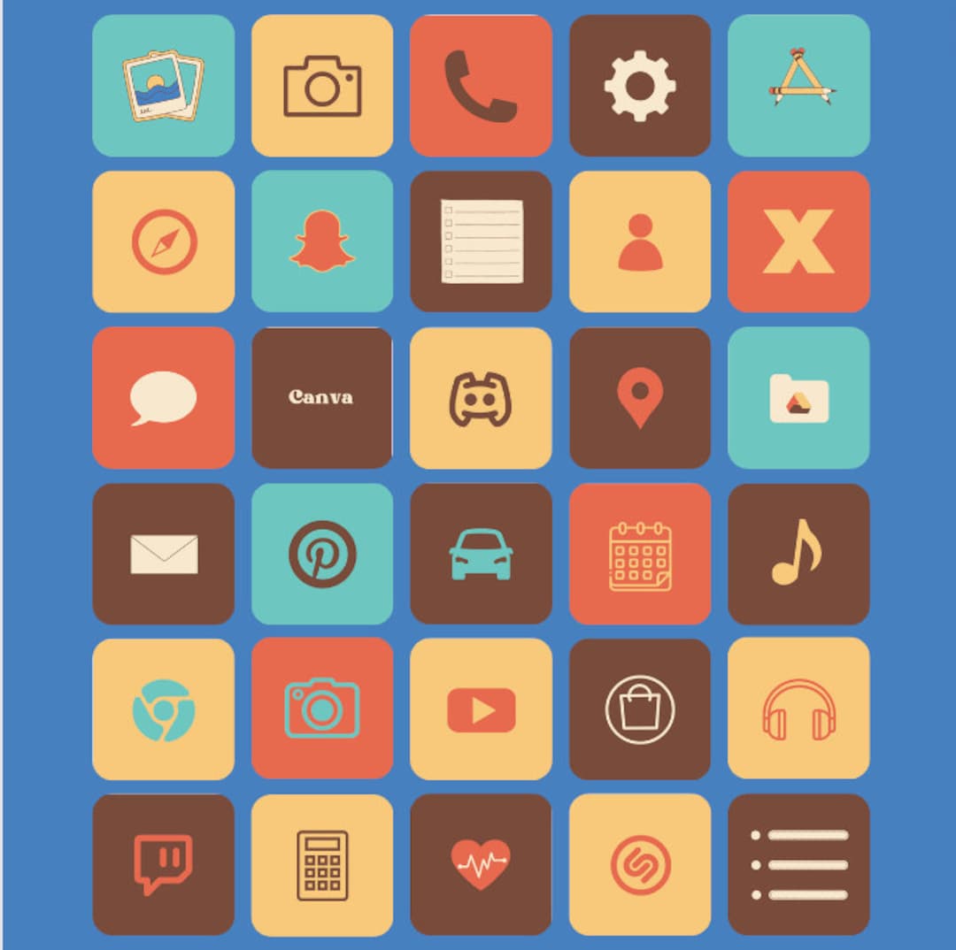 Retro App Icons (20+) - Etsy