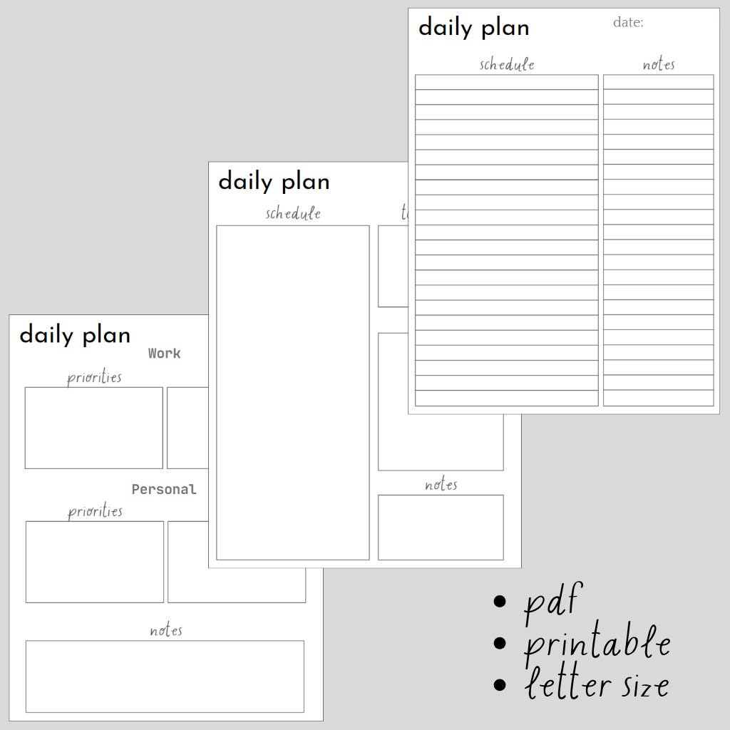 Printable Minimalist Simple Planner Pack | Simple Daily, Weekly ...
