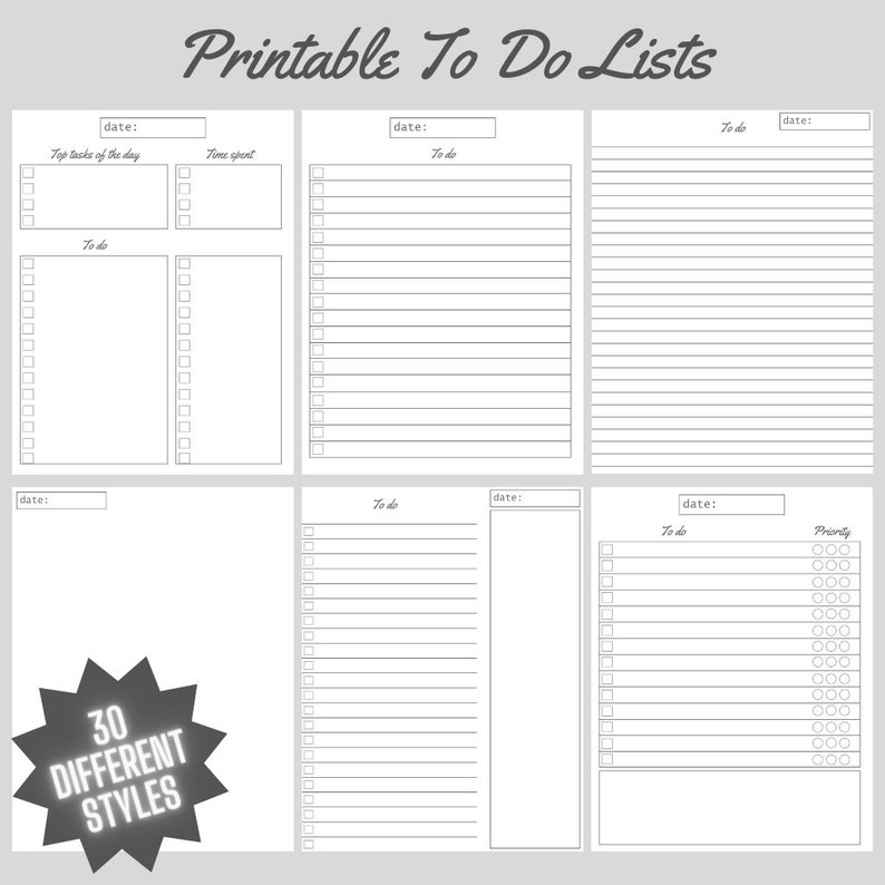 Printable Minimalist to Do List Pack | Simple Daily Planner | Editable ...