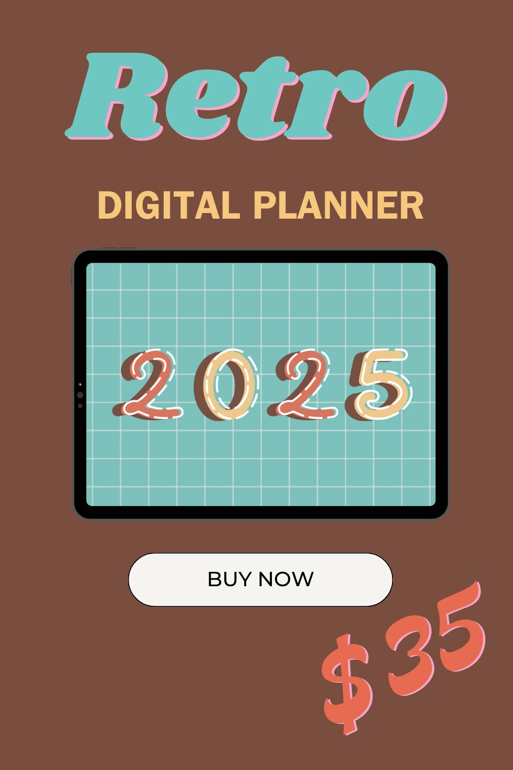 2025 Retro Digital Planner - Etsy