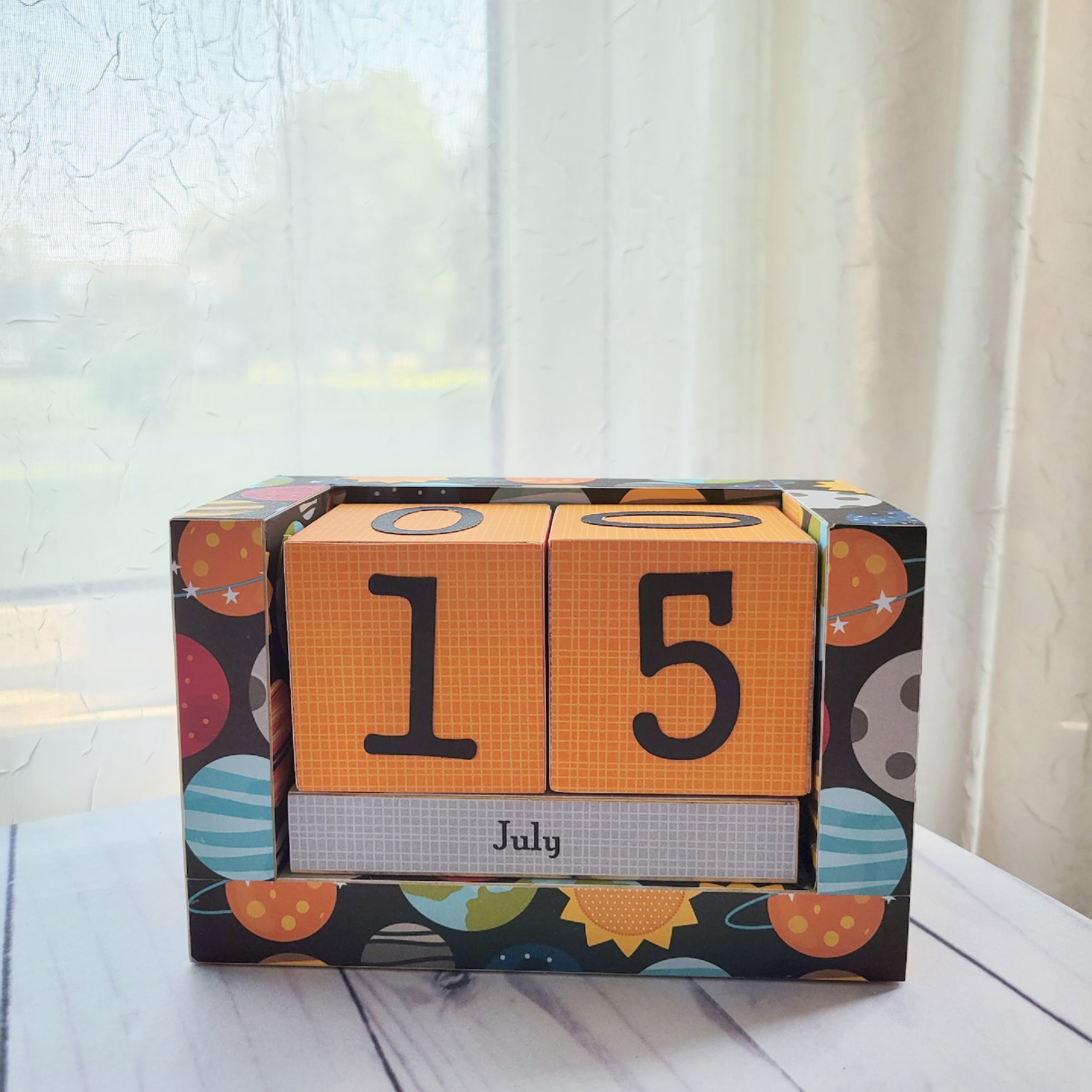 Handmade Perpetual Wooden Block Calendar Planets Solar | Etsy