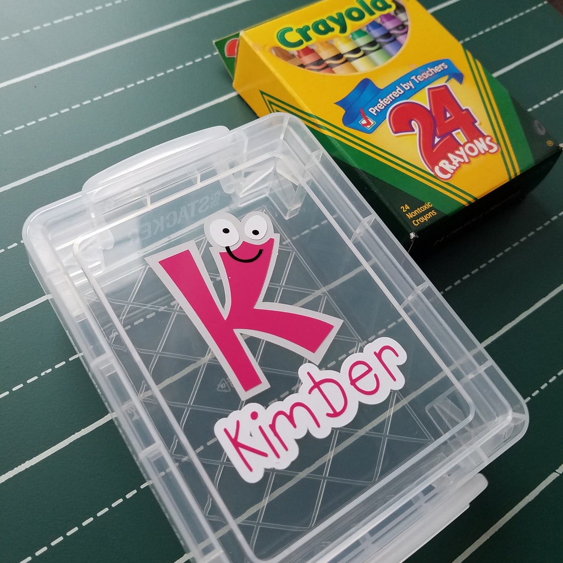 Personalized Student Name Clear Crayon Box Holder School - Etsy