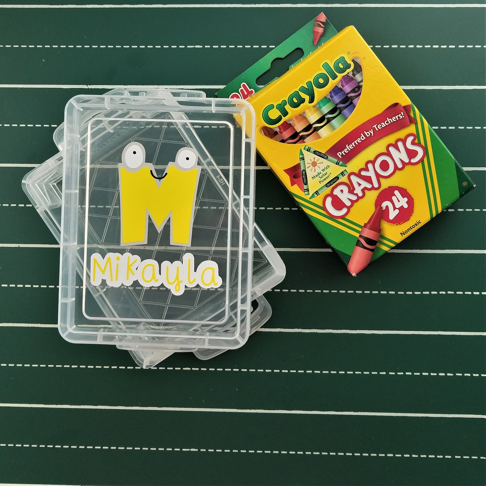 Personalized Student Name Clear Crayon Box Holder School - Etsy