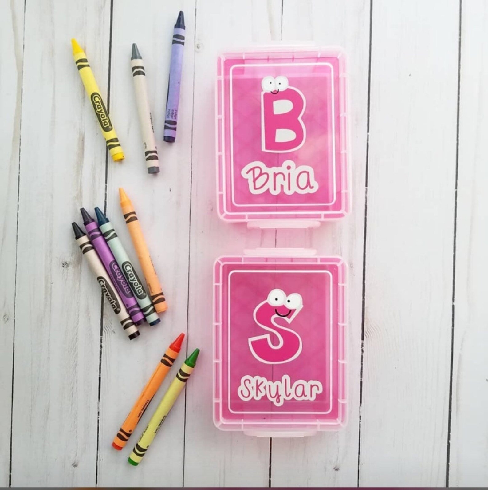 Personalized Student Name Crayon Box Holder School Supplies - Etsy