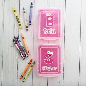 Personalized Name Crayon Box Holder, Student School Supplies, Teacher ...