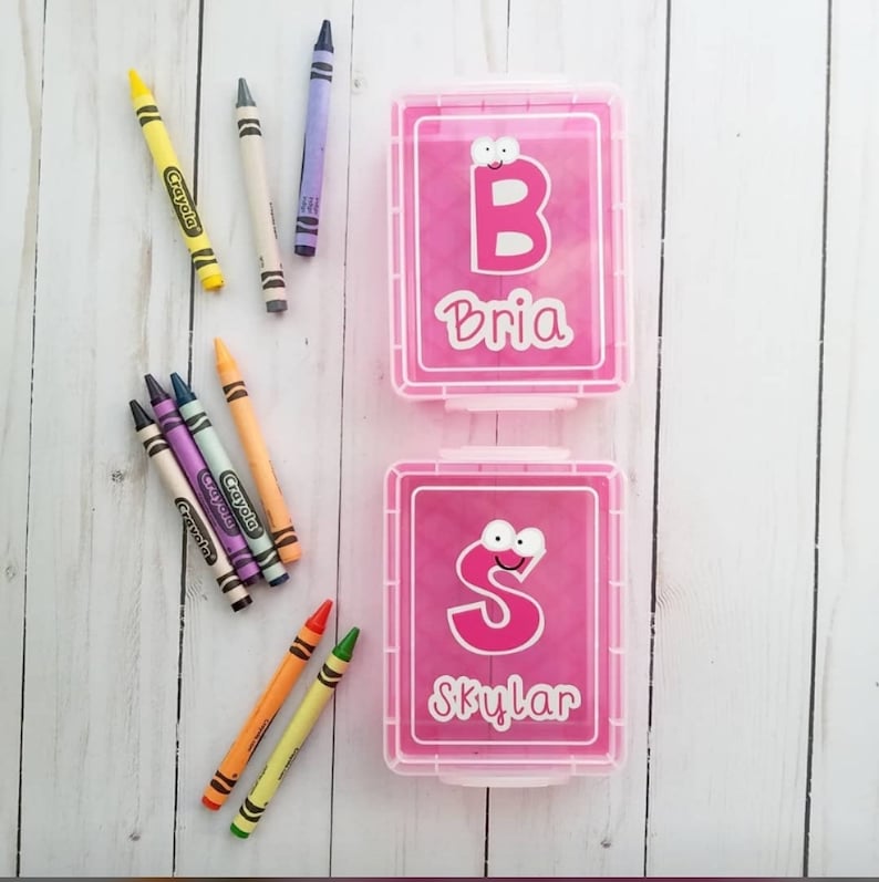 Personalized Student Name Crayon Box Holder School Supplies - Etsy