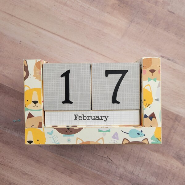 Wooden Perpetual Calendar Cats - Etsy