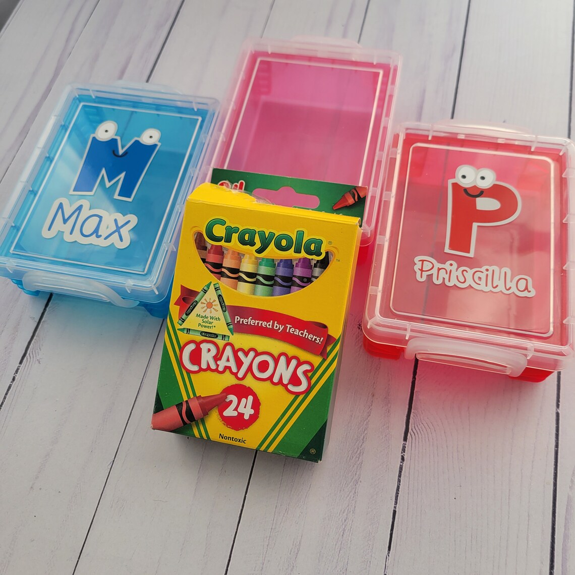 Personalized Student Name Crayon Box Holder School Supplies | Etsy