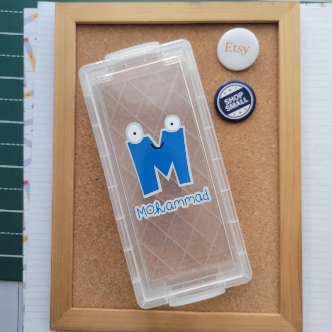 Personalized Student Name Clear Pencil Box Holder, School Supplies ...