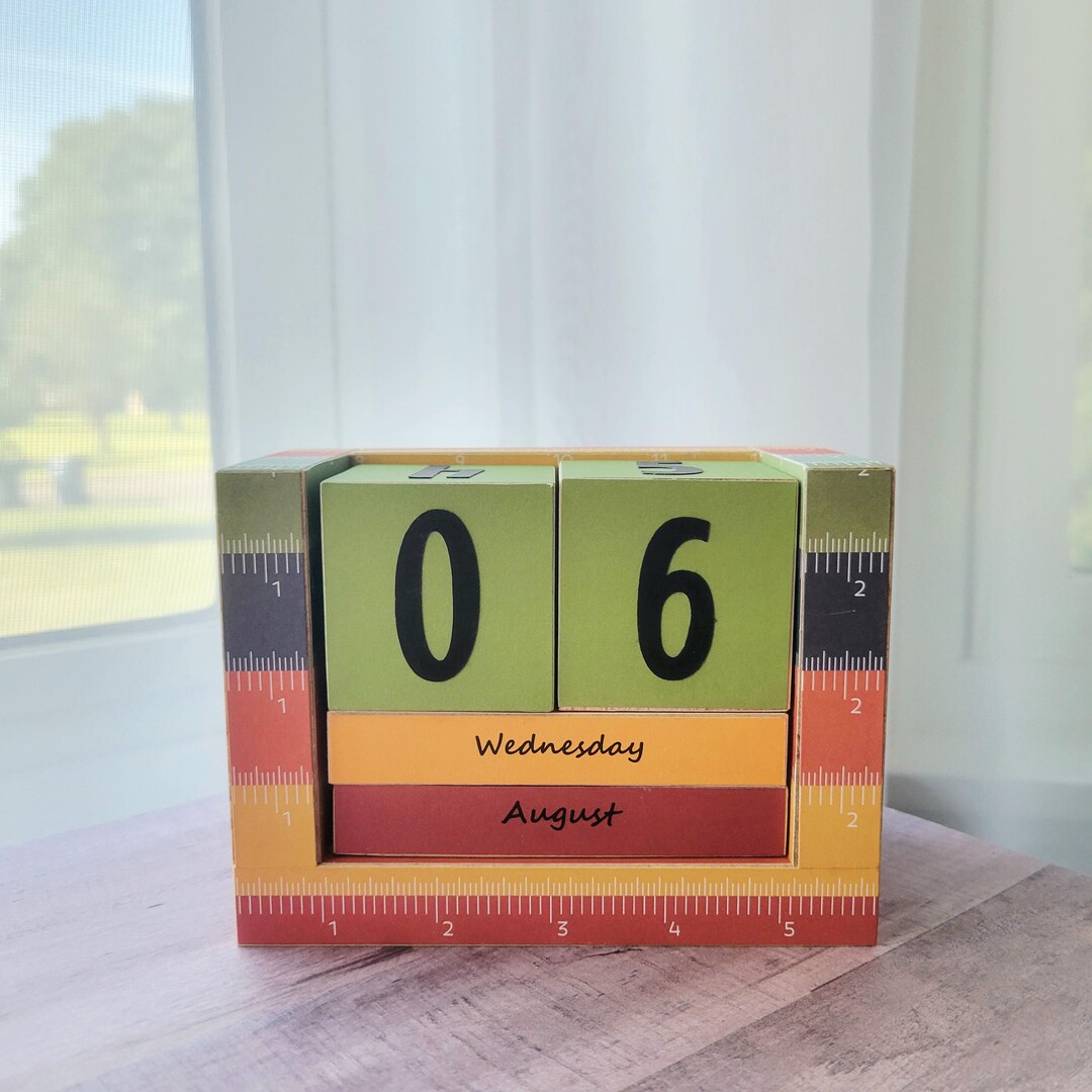 Sewing Tape Measure Ruler - Month and Day - Handmade - Perpetual Wooden ...