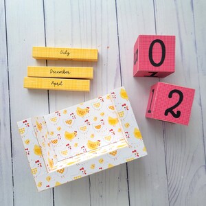 Handmade Perpetual Wooden Block Calendar - Chickens in the Yard - Life ...