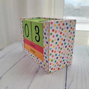 Wooden Perpetual Block Calendar, Month and Day Desk Calendar, Tutti ...