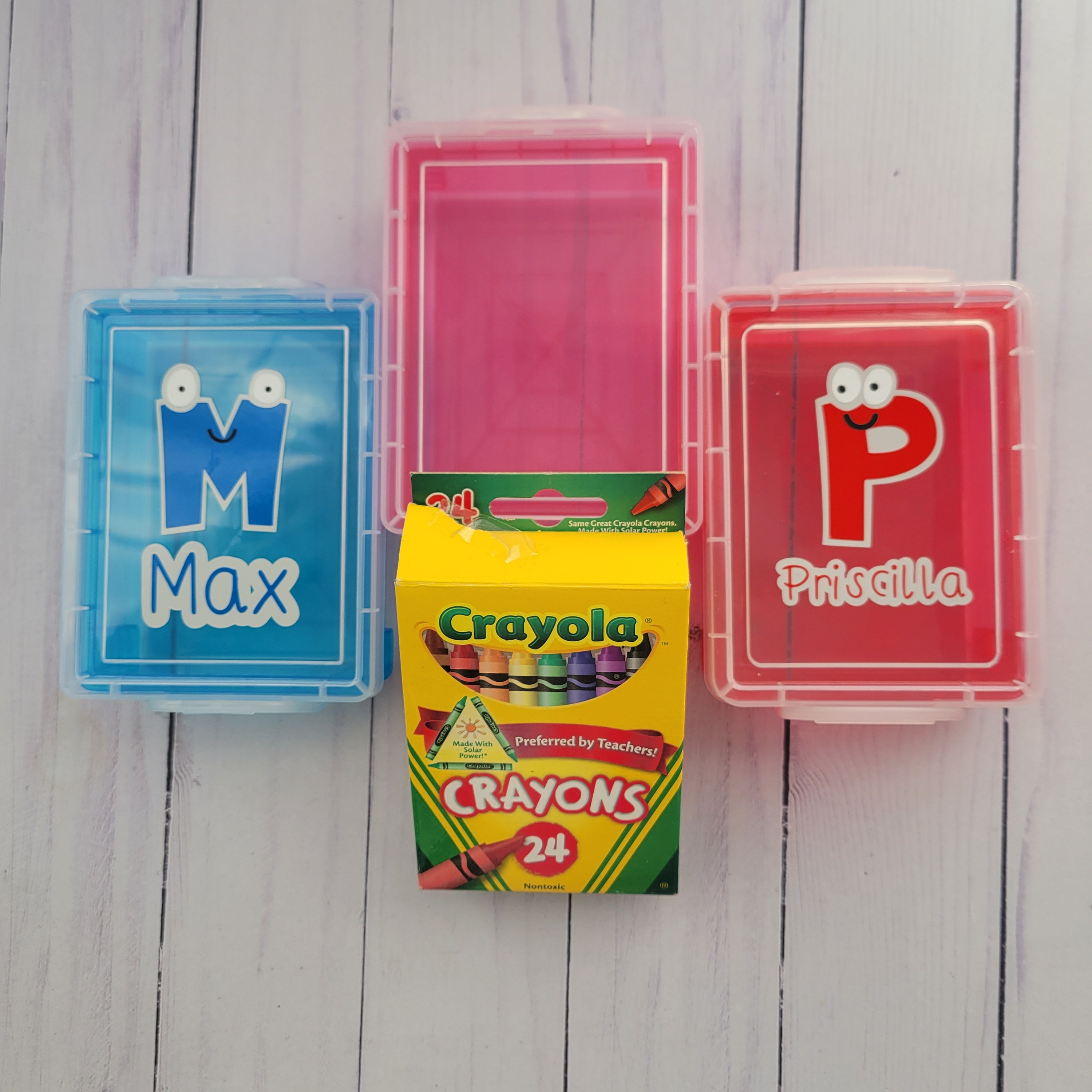 Personalized Student Name Crayon Box Holder School Supplies | Etsy