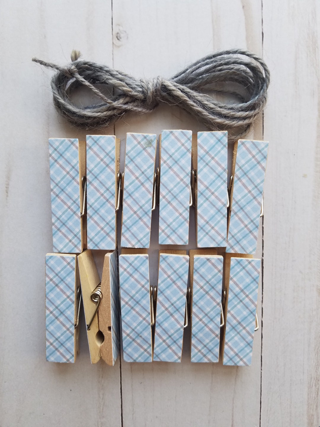 Custom Order for Catherine Clothesline Gift, Blue and Gray Plaid ...