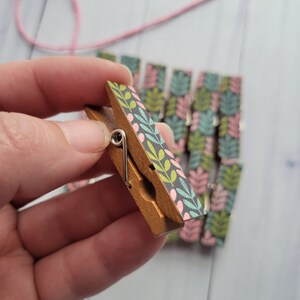 Mini Clothespins Clothesline, Dorm Room, Housewarming Gift, Retro Pink ...