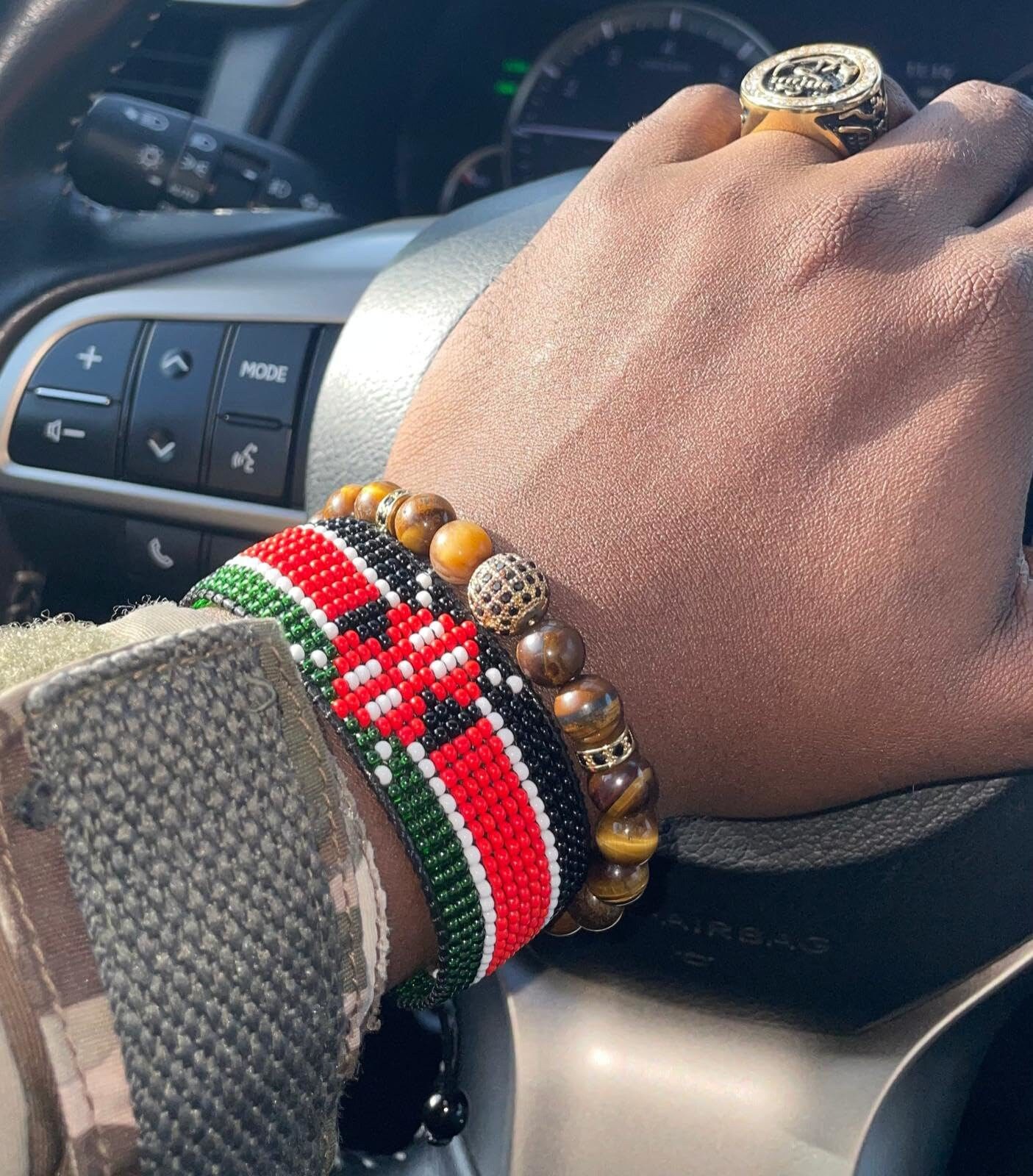 Handmade Adjustable Kenya Flag Beaded Bracelet - Show Your Pride - Etsy