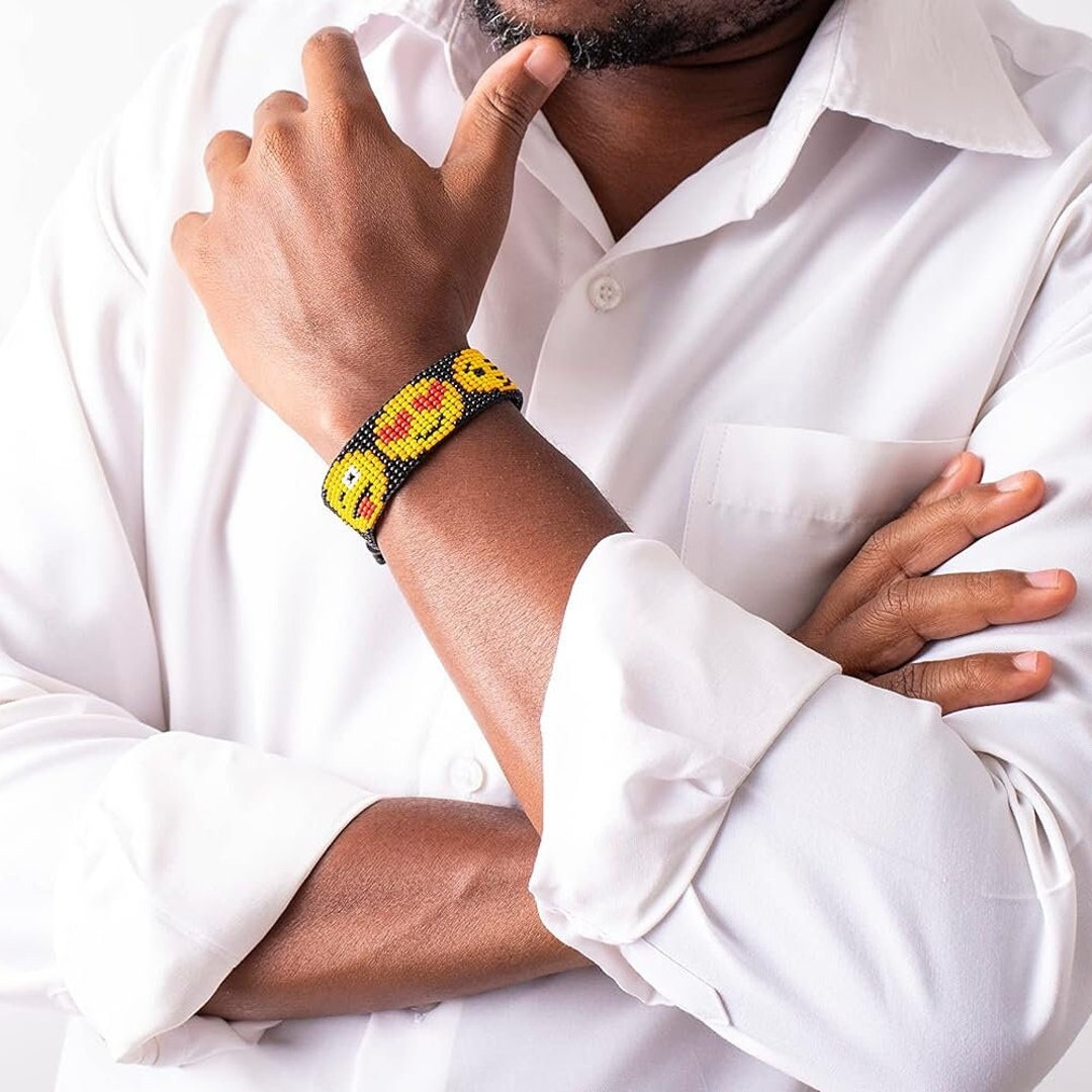 Handmade Adjustable Emoji Bracelet: Express Your Mood in Style - Etsy