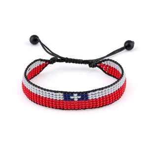 Chile Flag Bracelet, Adjustable, Boho Style Rope Bracelet for Women ...