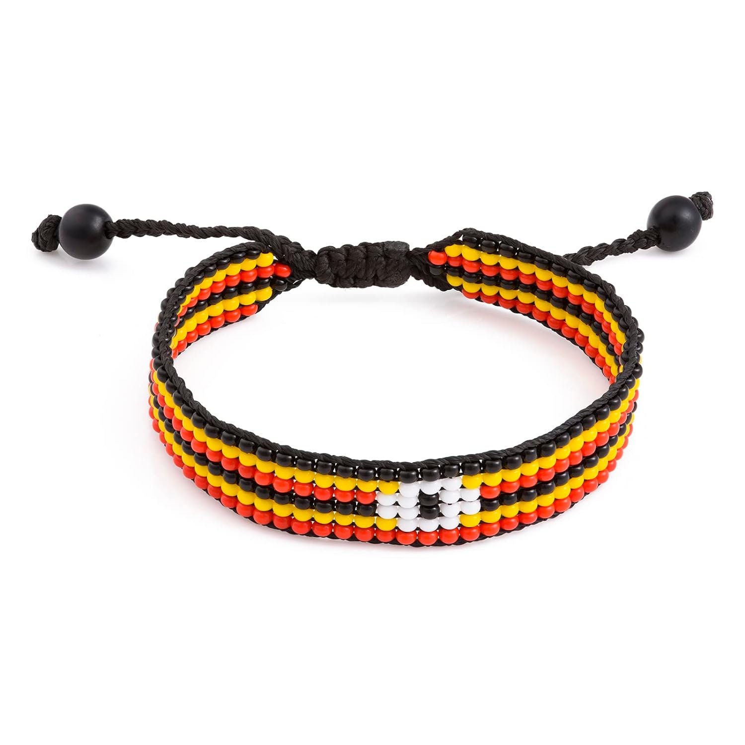 Uganda Flag Bracelet: Handmade Bracelet, Adjustable Beaded Boho-style ...