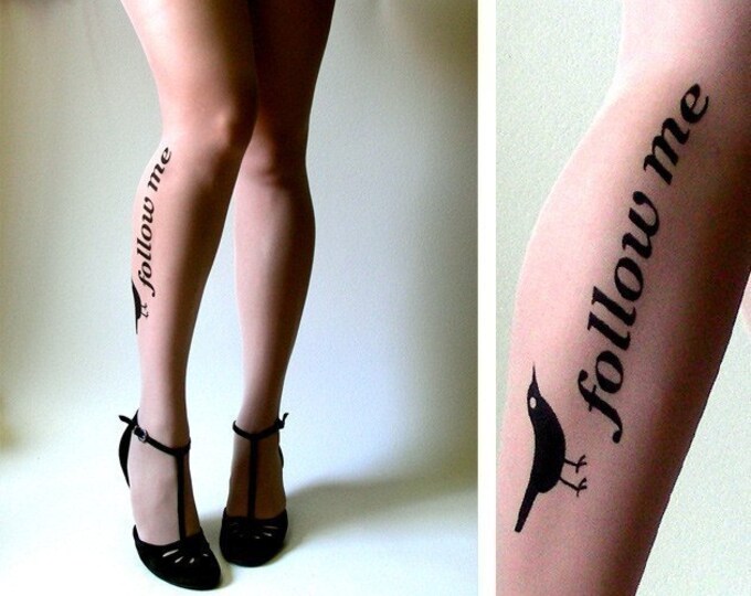 XS-S-M Sexy Funny and Flirty FOLLOW ME Twitter TATTOO - Etsy