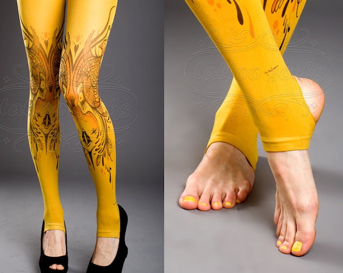 NEW Mustard One Size Birds and Ladies Full Length Open Toe and - Etsy