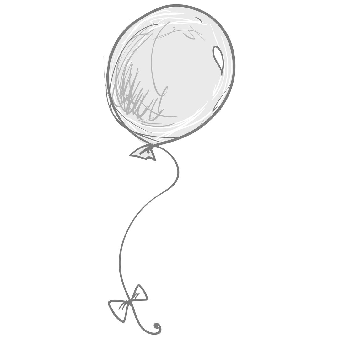 Gray Balloon Flying With String PNG - Etsy