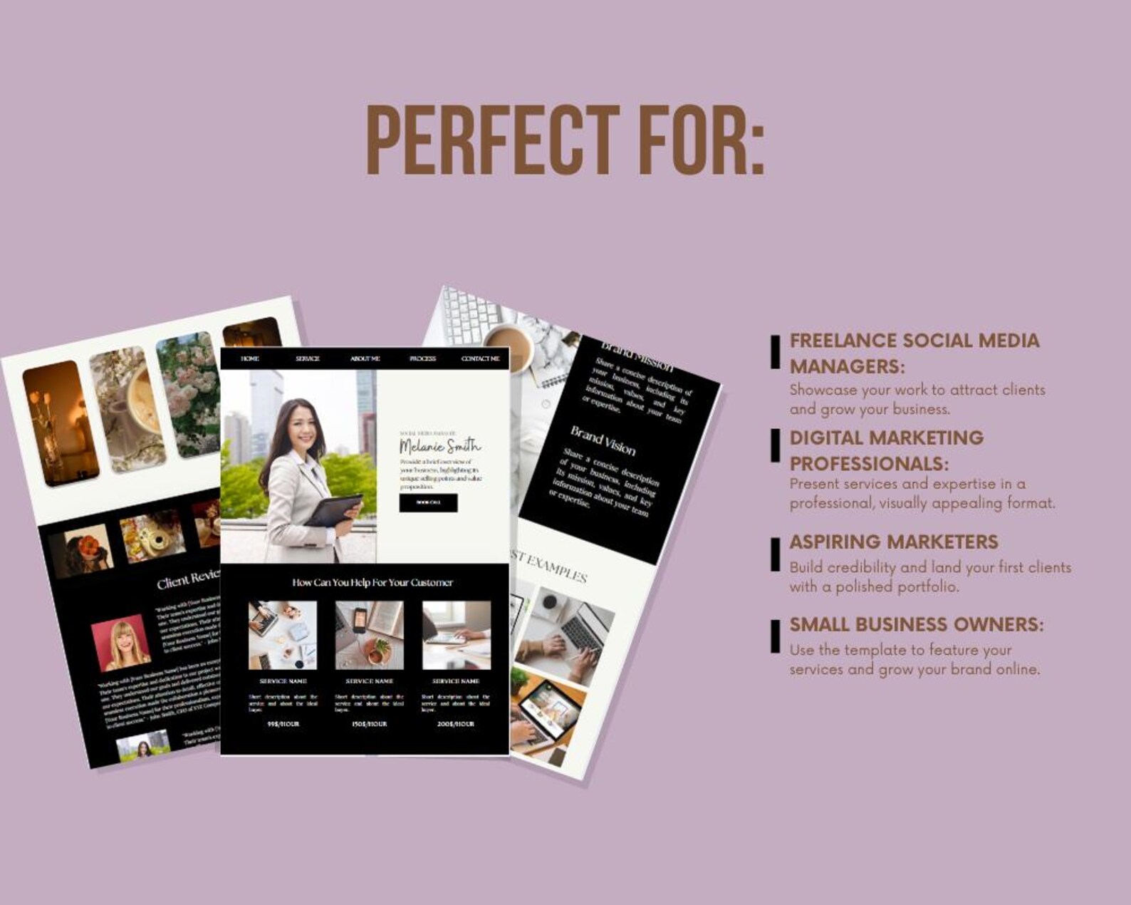 Canva Portfolio Website Template for Social Media Managers Customizable ...