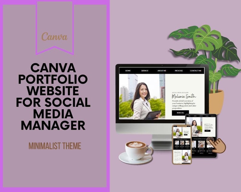 Canva Portfolio Website Template for Social Media Managers Customizable ...