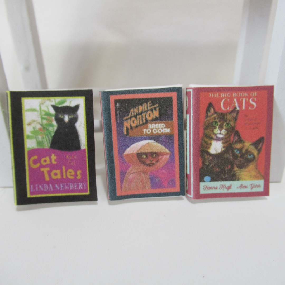 Set of 3 Miniature Cat Books Display Books Do Not Open - Etsy