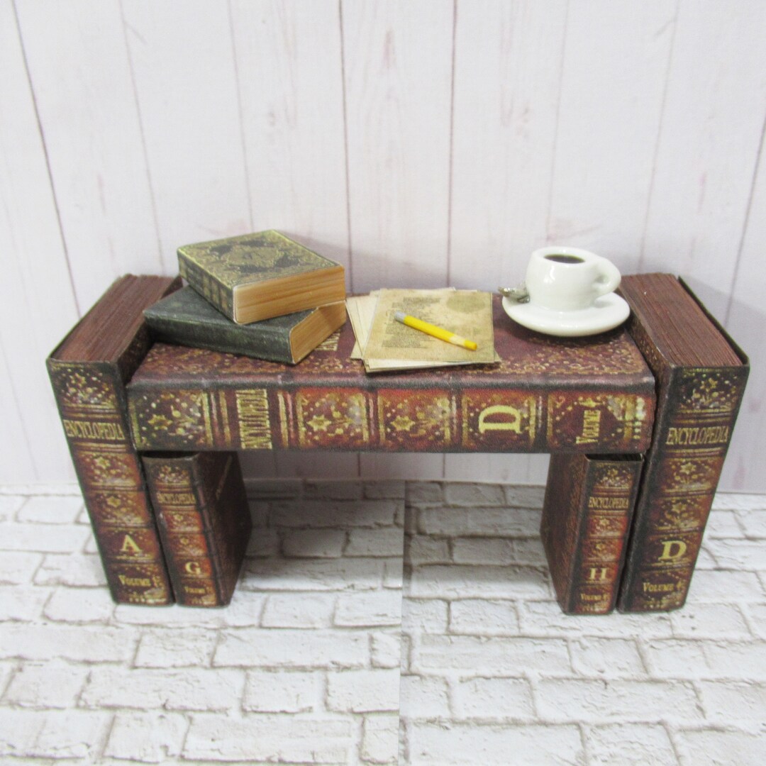 Miniature Book Table Desk With 9 Accessories - Etsy