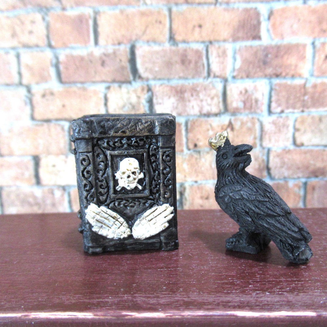 Miniature Raven and Spell Book - Etsy