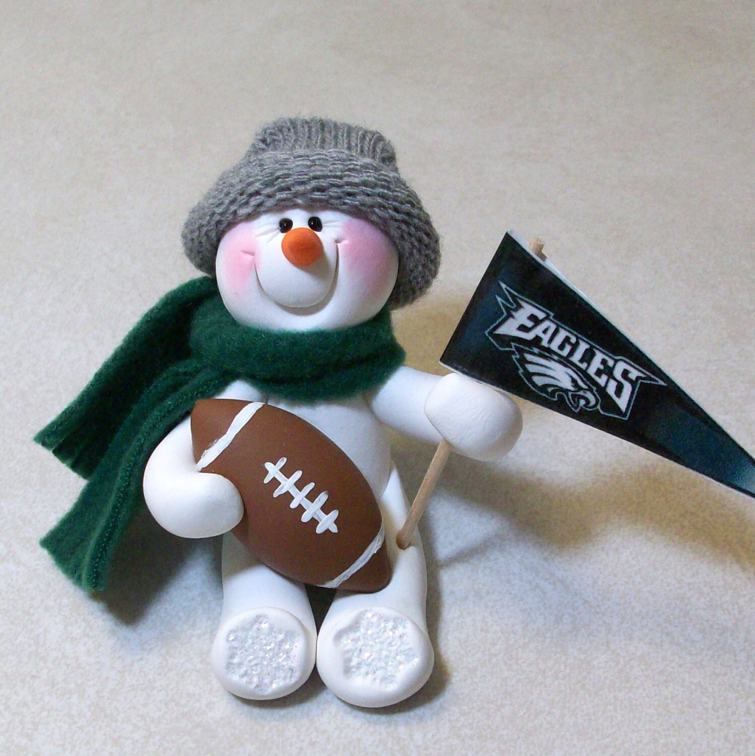 Philadelphia Eagles: Football snowman ornament | Etsy