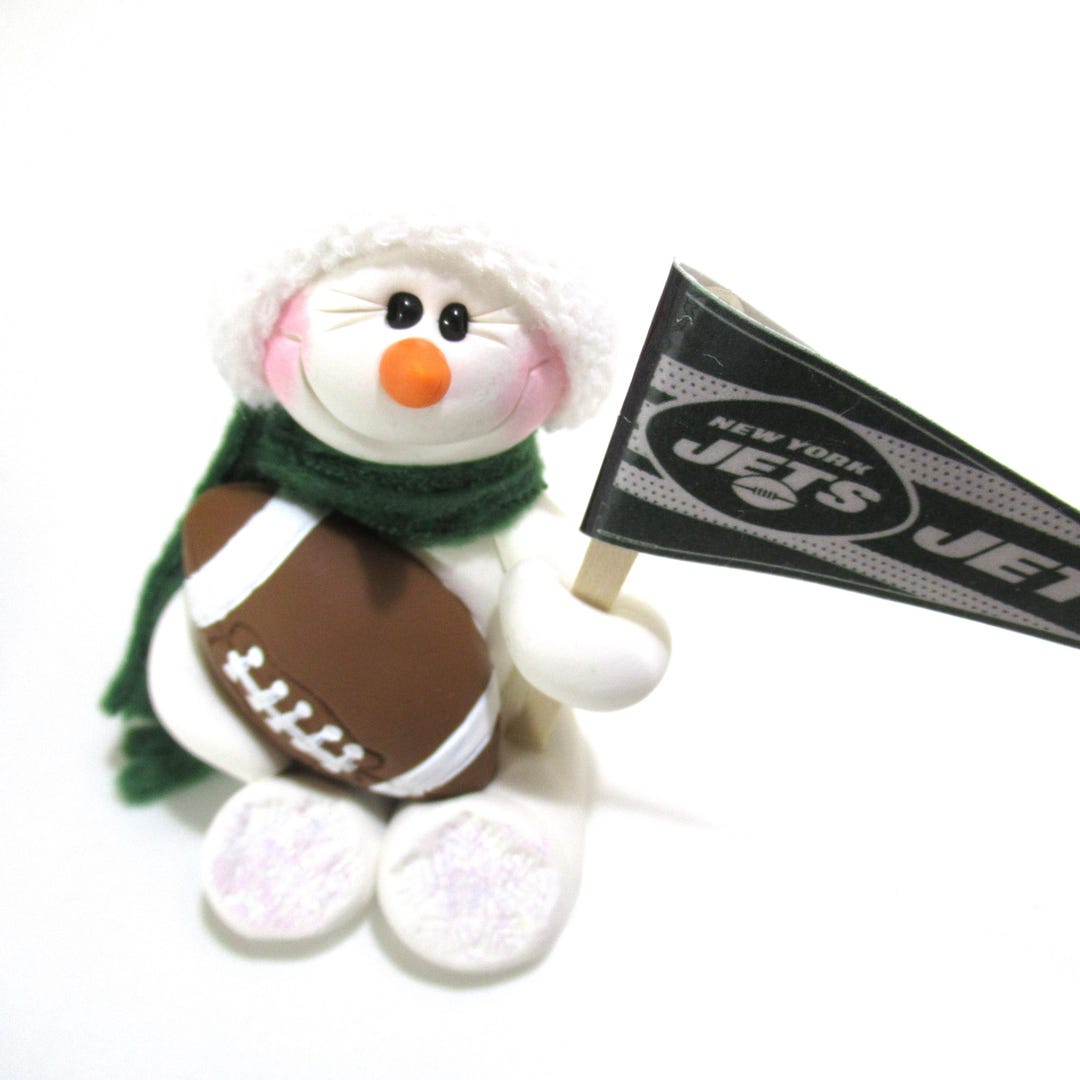 New York Jets Football Snowman Ornament - Etsy