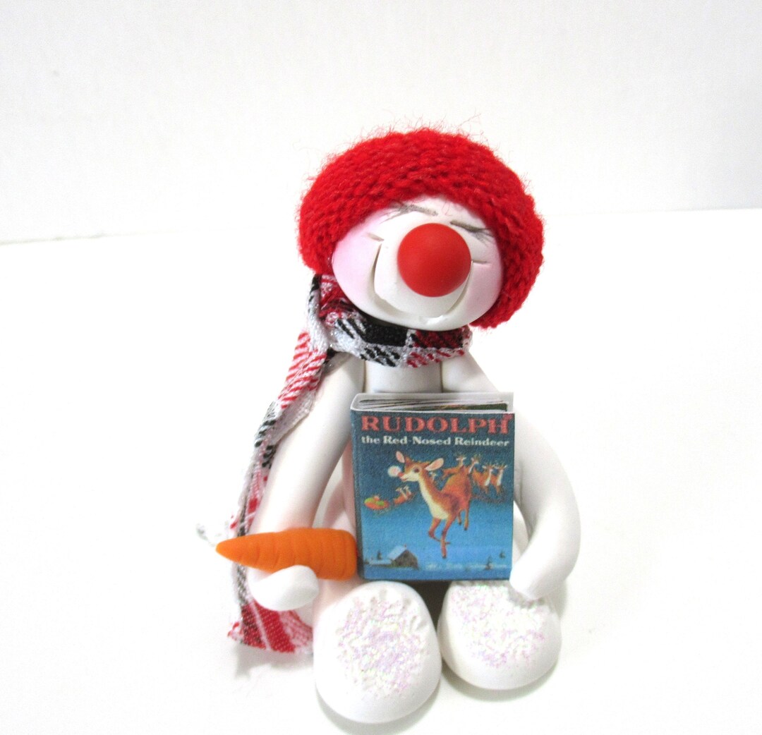 Snowman Wants to Be Like Rudolph Polymer Clay Snowman Ornament - Etsy