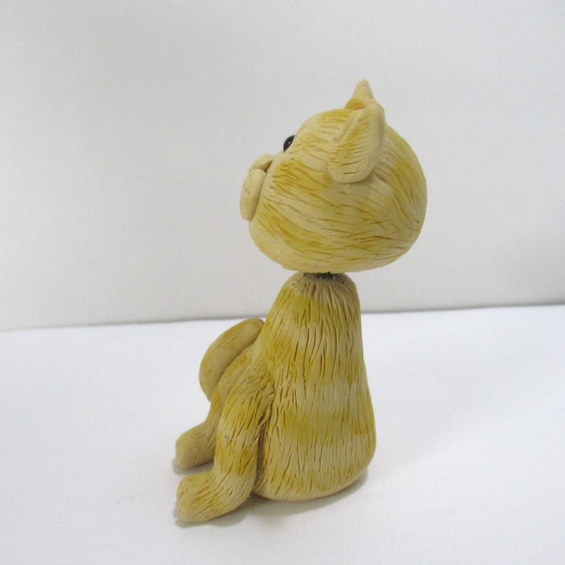 Hand Sculpted Tabby Cat Bobble Head - Etsy