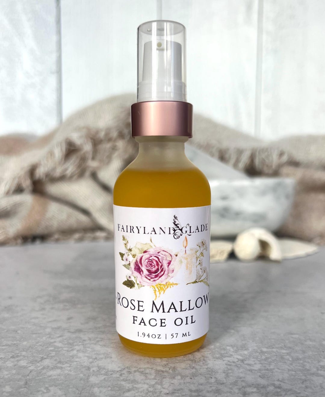 Rose Mallow Face Oil, Rose Facial Oil, Herbal Face Care, Botanical Face ...