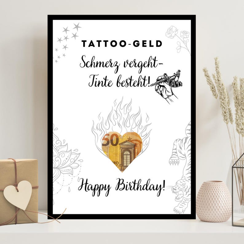 Geldgeschenk Fr Tattoo Basteln