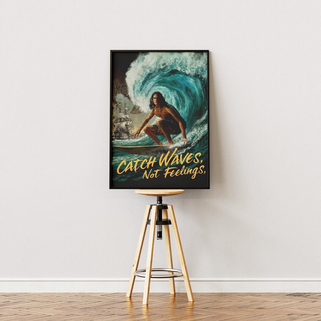 Surfing Poster,surf Poster,printable Art, Vintage Surfing Poster, Retro ...