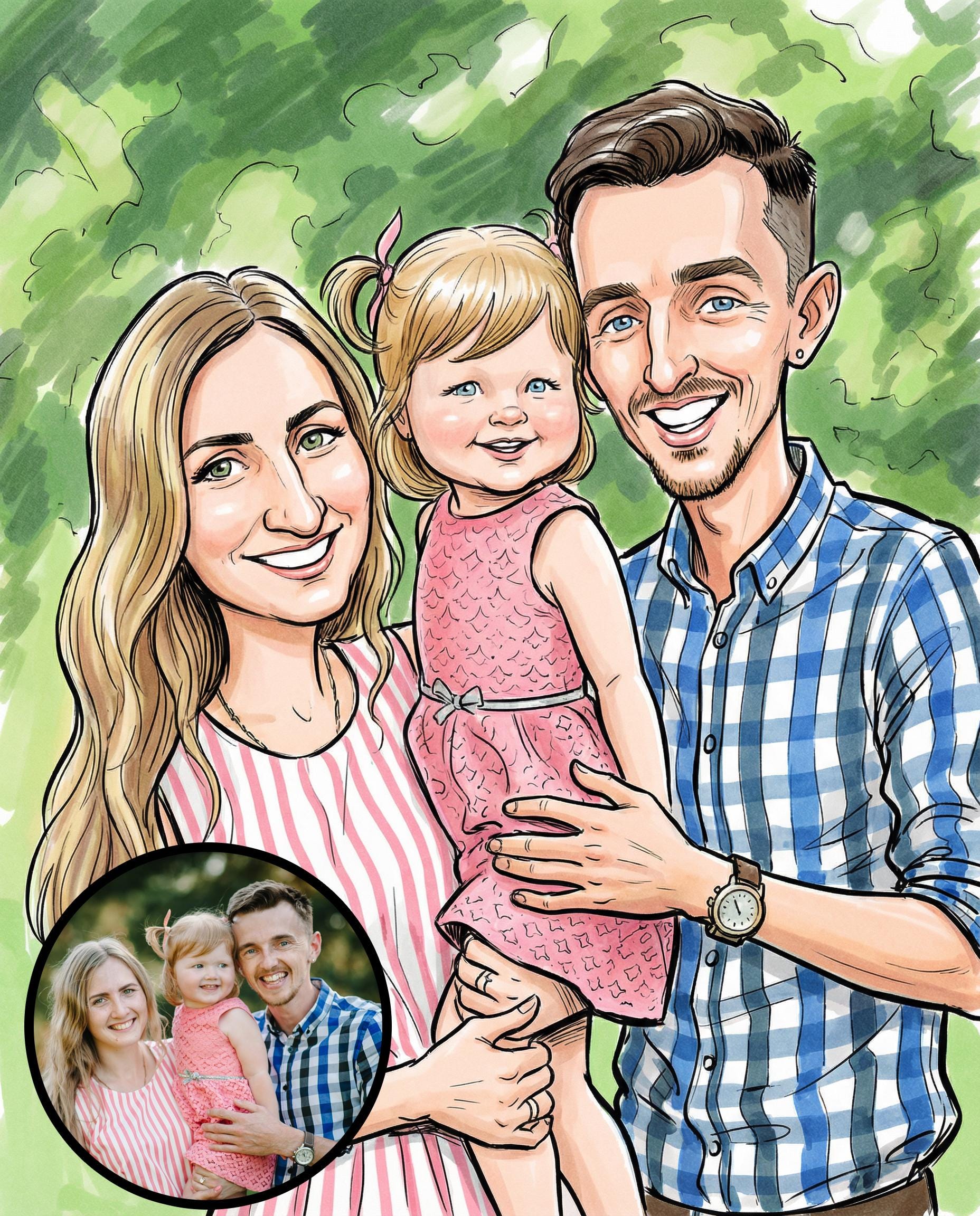 Custom Caricature Portrait From Photo,custom Couple Caricature ...