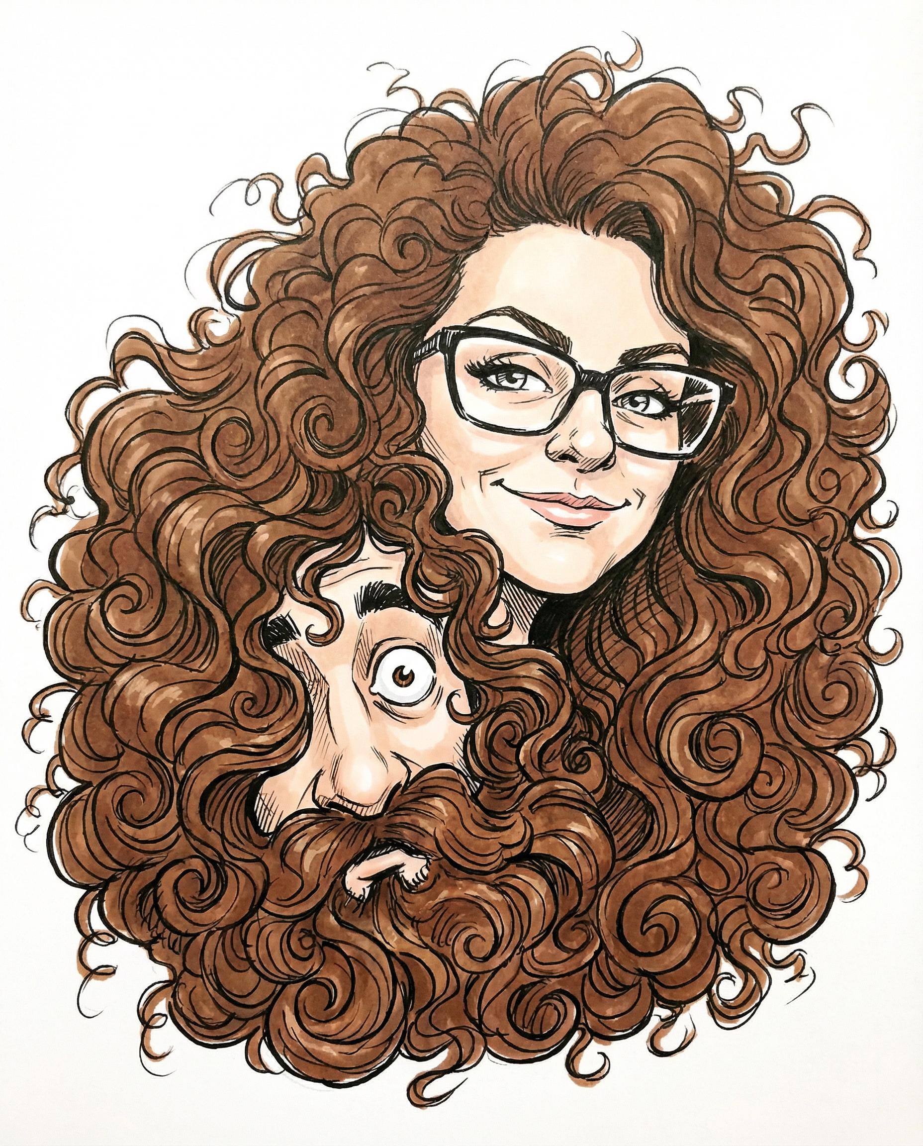 Custom Caricature Portrait From Photo,custom Couple Caricature ...