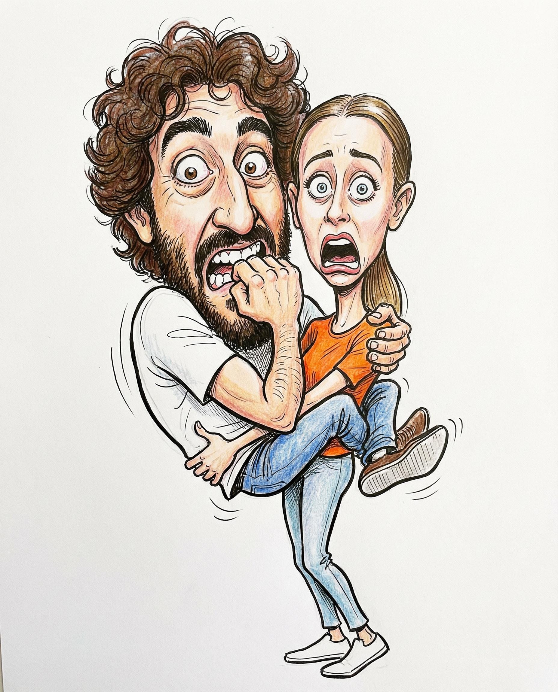 Custom Caricature Portrait From Photo,custom Couple Caricature ...