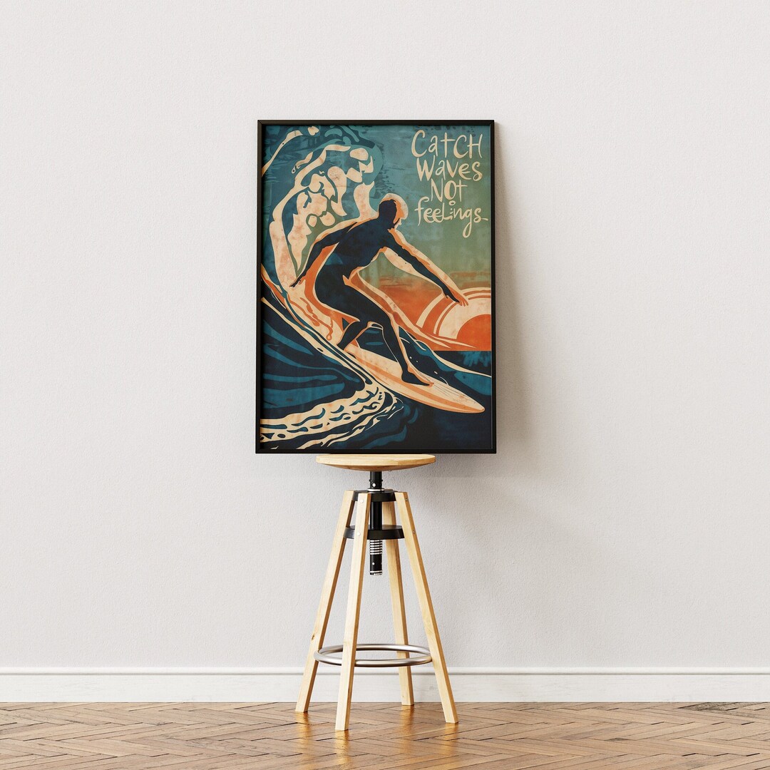 Surfing Poster,surf Poster,printable Art, Vintage Surfing Poster, Retro ...