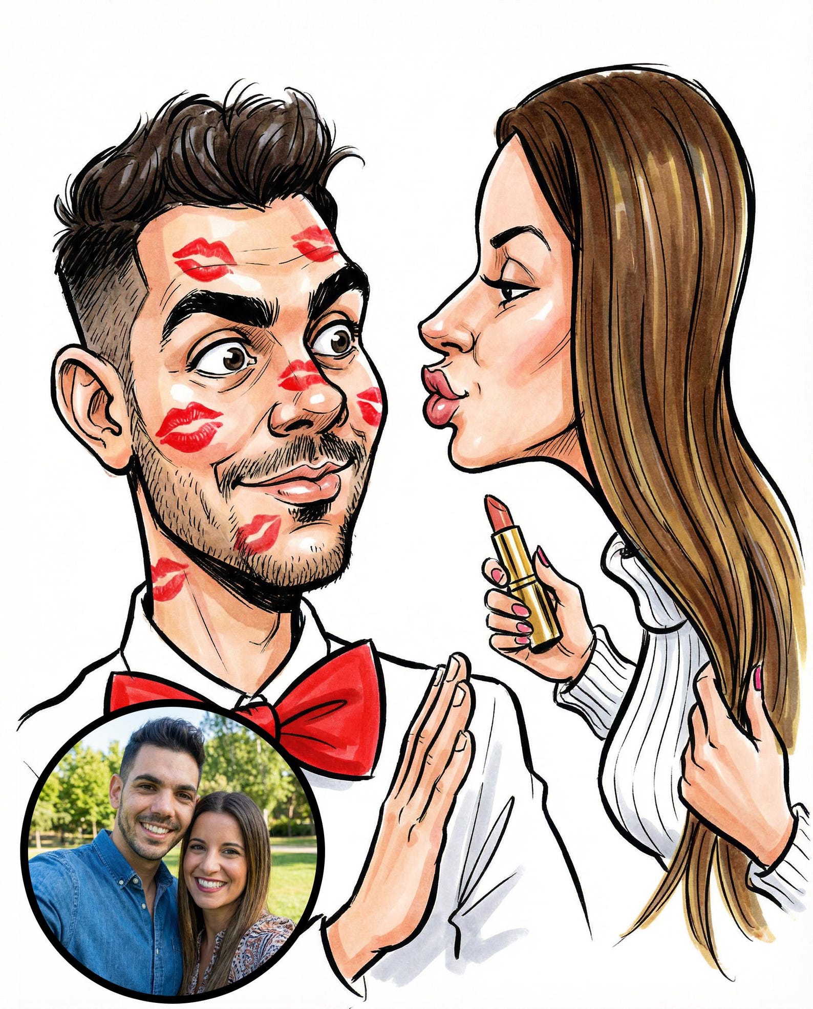 Custom Caricature Portrait From Photo,custom Couple Caricature ...