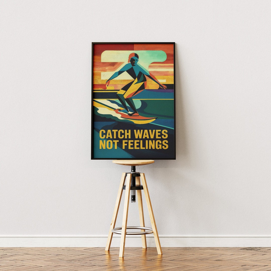Surfing Poster,surf Poster,printable Art, Vintage Surfing Poster, Retro ...