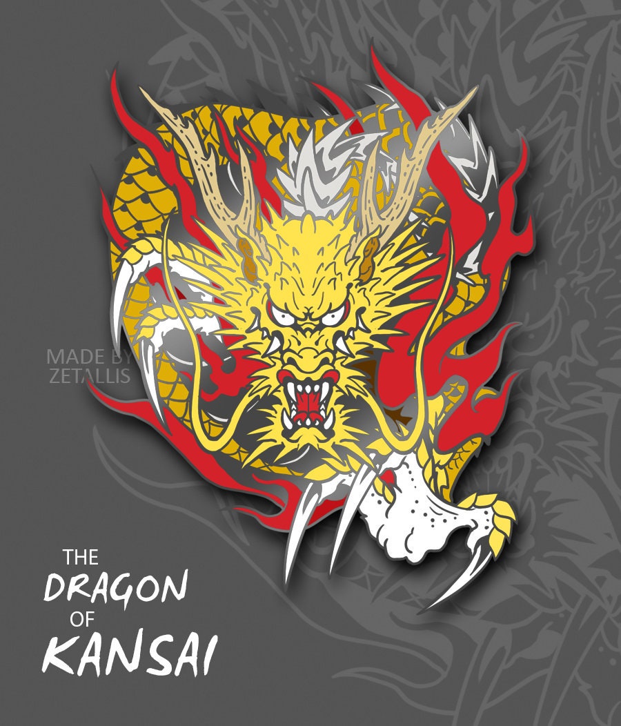 YK Dragon of Dojima enamel Pin | Etsy