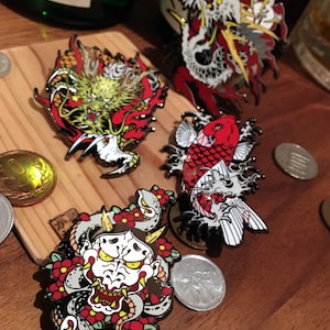 YK Dragon of Dojima Enamel Pin - Etsy