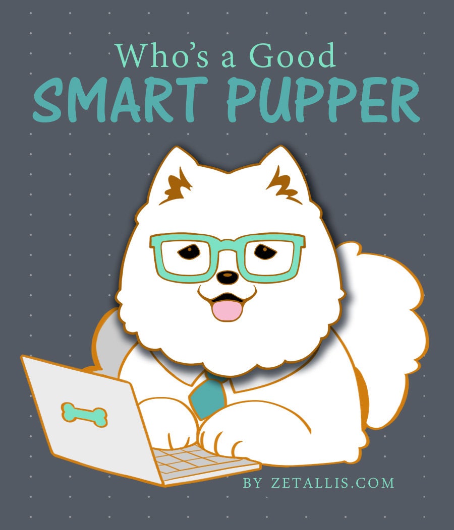 Samoyed Smart Pupper enamel Pin - Etsy Canada