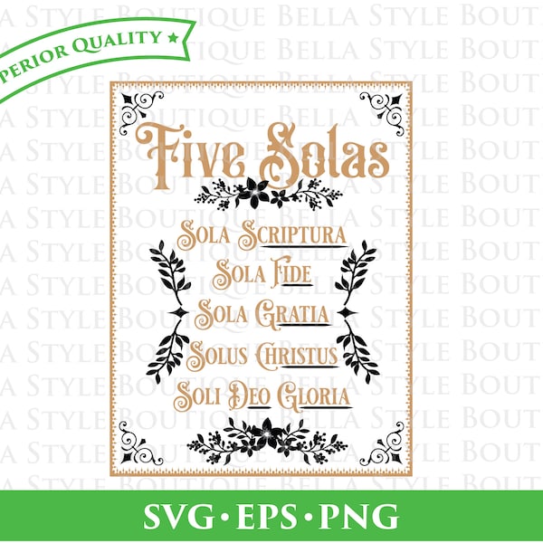 Solas of Reformation Svg - Etsy