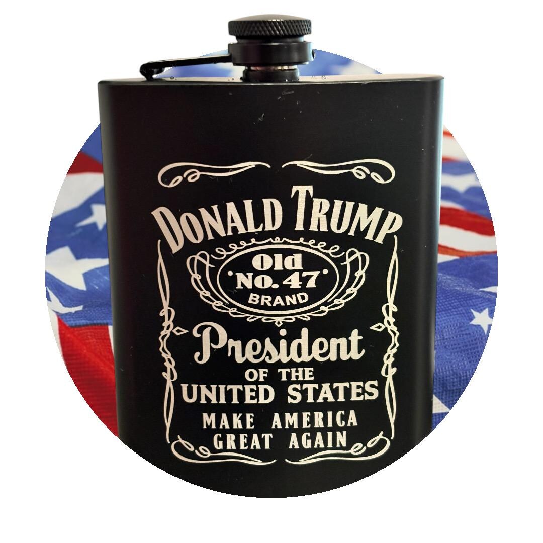 Flask - 8oz - Engraved With Whiskey Inspired - Trump Old 47 - Etsy